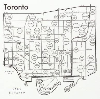 Mental Map of Toronto Neighbourhoods