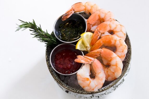 Miku Prawn Cocktail with Yuzu sauce and Wasabi Chimichurri