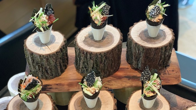 Sushi Cones with Yellowfin Tuna in Poke Dressing