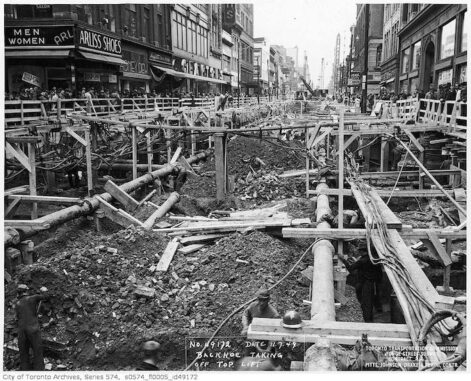 Vintage Photographs from the Construction of the Toronto Subway