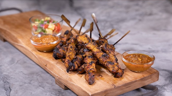 Grilled Thai Turkey Satay Skewers (Gai Nuang Satay) by Chef Nuit