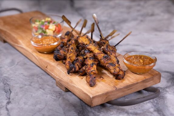 Grilled Thai Turkey Satay Skewers (Gai Nuang Satay) by Chef Nuit