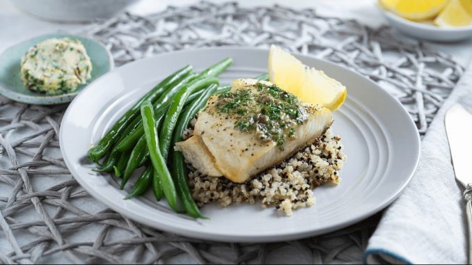 Recipe for Broiled Black Cod with Lemon Caper Butter